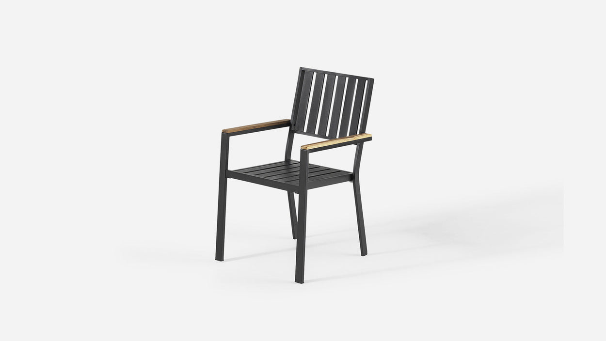 Set of 2 Wooden Stackable Outdoor Dining Chairs | TT GCC